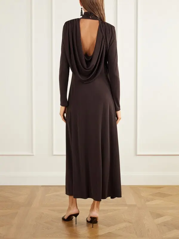 Johanna Ortiz Draped Gathered Stretch-jersey Maxi Dress