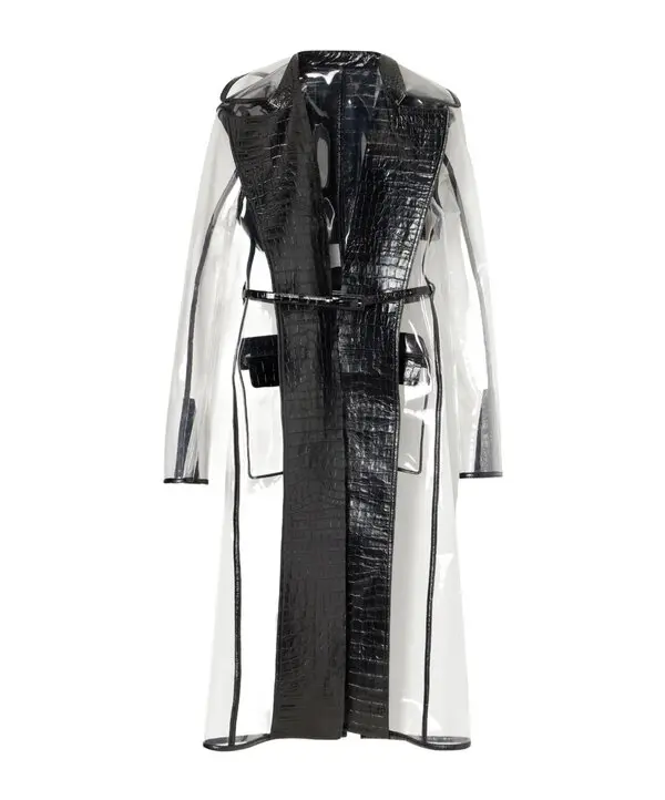 TOM FORD Croc-effect Leather-trimmed Tpu Coat - Black