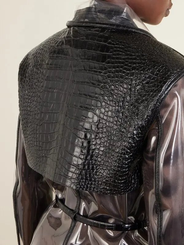 TOM FORD Croc-effect Leather-trimmed Tpu Coat