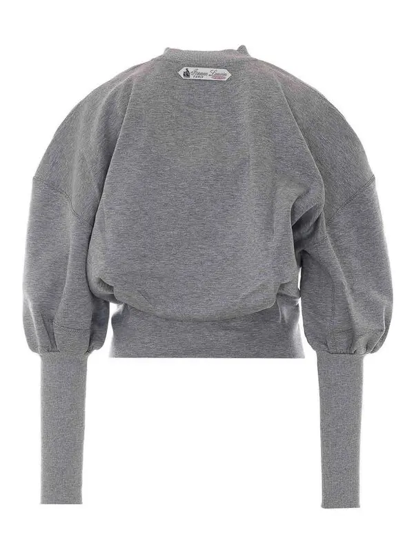LANVIN Long-sleeve Tie-detail Sweatshirt - Gray