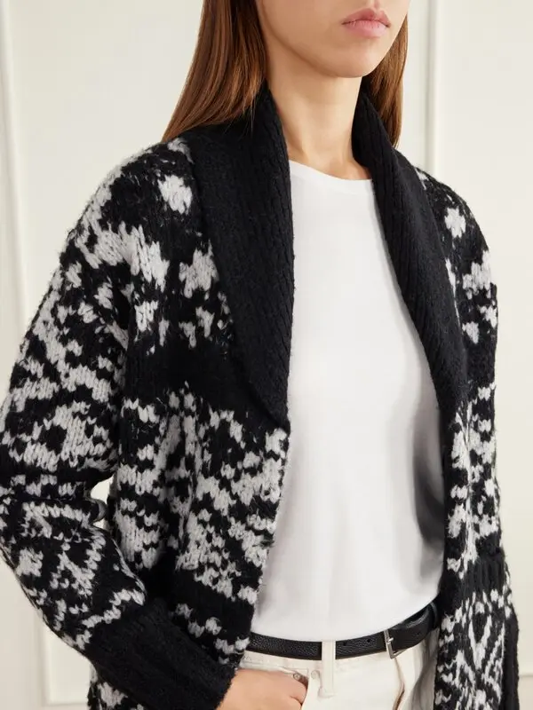 JAMES PERSE Intarsia-knit Wool-blend Cardigan