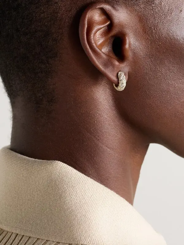 David Yurman 18-karat Gold Diamond Hoop Earrings