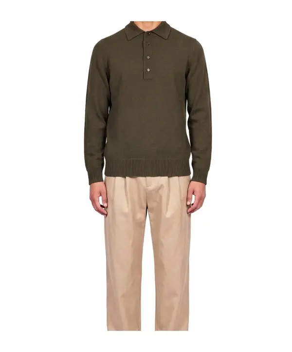 Zegna Long-sleeve Polo Shirt - Dark Green