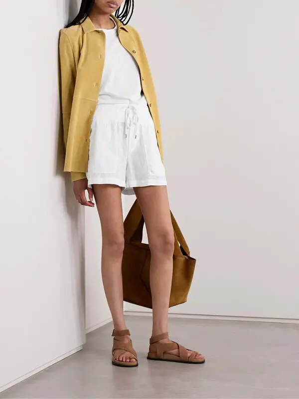 JAMES PERSE Jersey-trimmed Linen Shorts