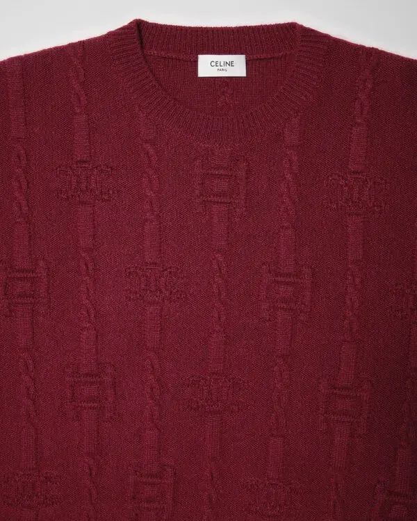 Celine Oversized Crewneck Sweater In Cashmere Chains Triomphe