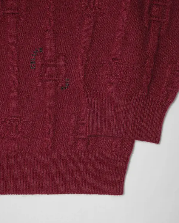Celine Oversized Crewneck Sweater In Cashmere Chains Triomphe