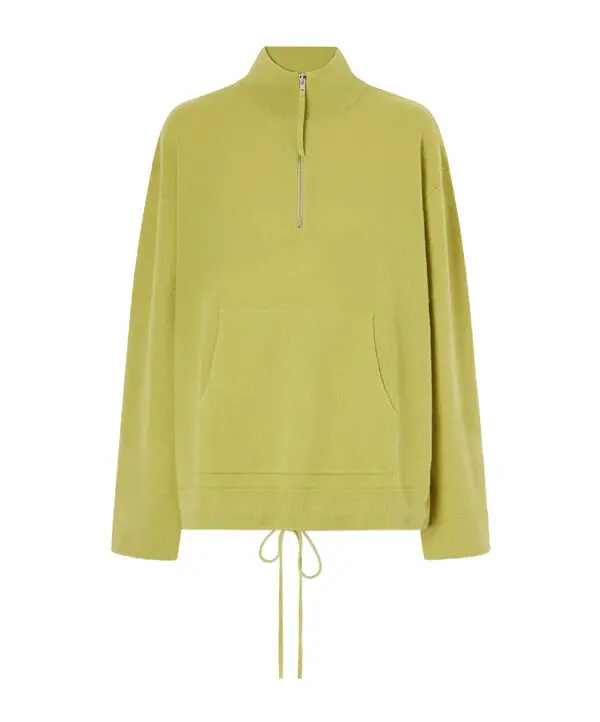 LESET Drawstring Wool Half-zip Sweatshirt