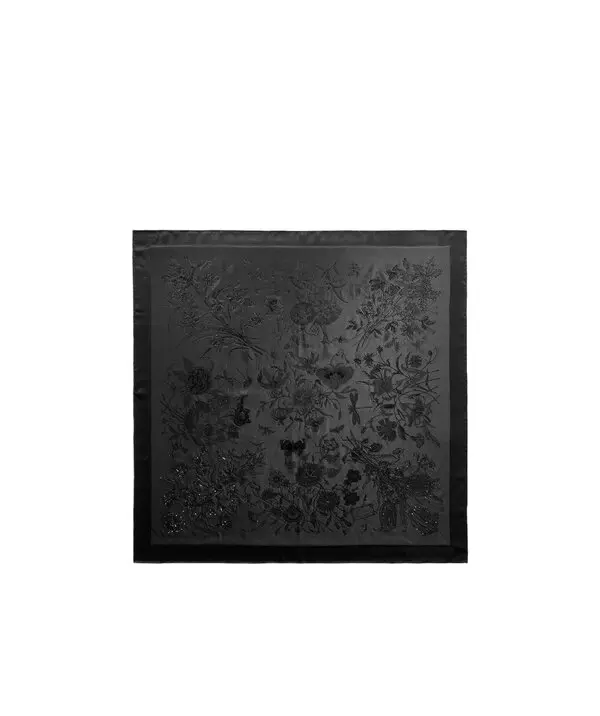 Gucci Flora Square Scarf - Black