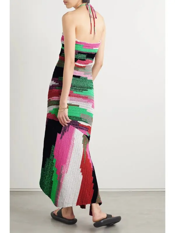 A.L.C. Crocheted Cotton Halterneck Midi Dress