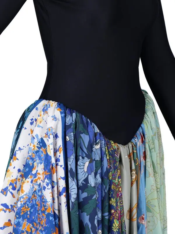 MARINE SERRE Satin Scarves Long Dress