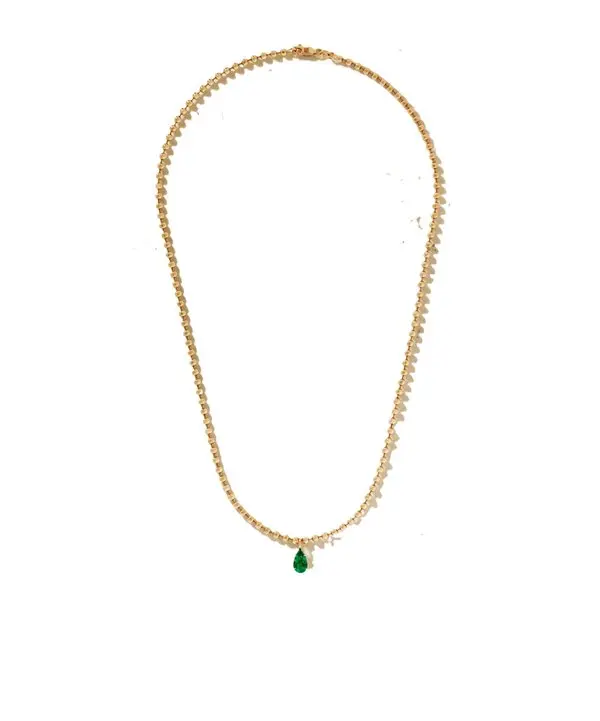 ANITA KO 18-karat Gold Emerald Beaded Necklace - Yellow