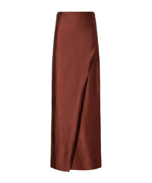 RUOHAN Wrap-effect Satin-jacquard Maxi Skirt