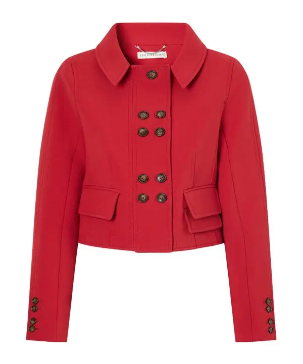 EMILIA WICKSTEAD Cropped Darted Birdseye Jacket