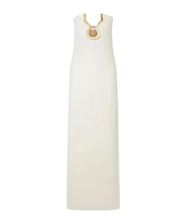 Cult Gaia Strapless Embellished Stretch-crepe Maxi Dress - White