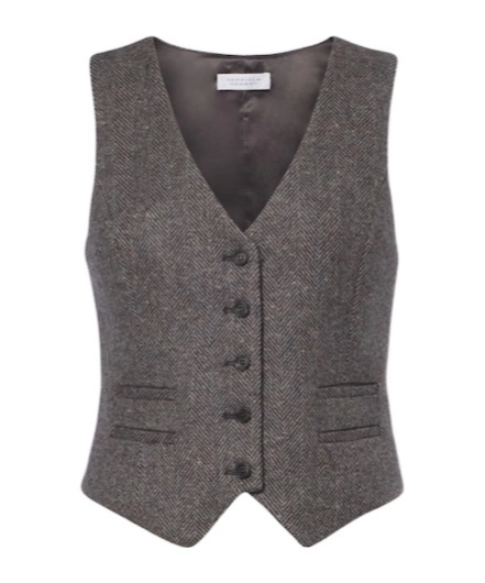 Gabriela Hearst Coleridge Herringbone Cashmere And Wool Vest