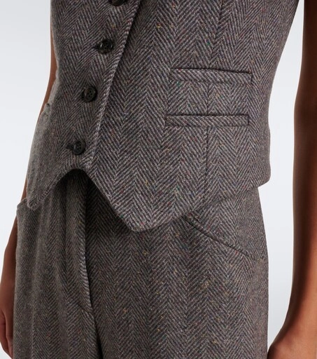 Gabriela Hearst Coleridge Herringbone Cashmere And Wool Vest