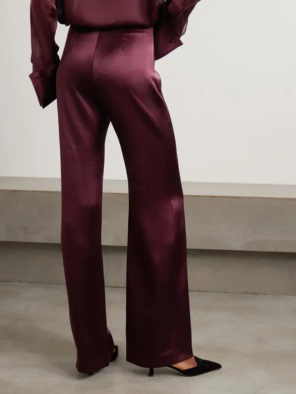 Galvan Satin Wide-leg Pants