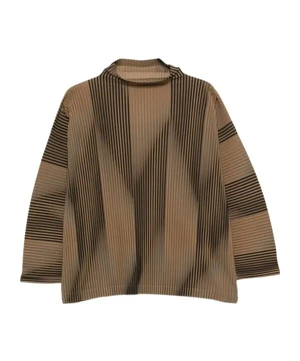 Issey Miyake Pleated Top - Brown