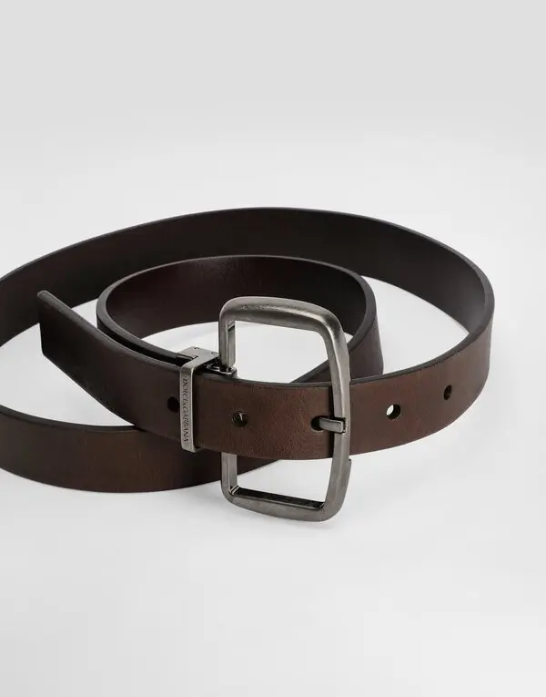Dolce & Gabbana Rectangle-buckle Leather Belt