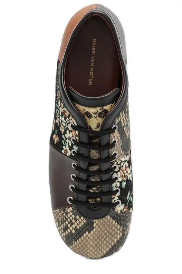 Dries Van Noten Printed Lace-up Shoes