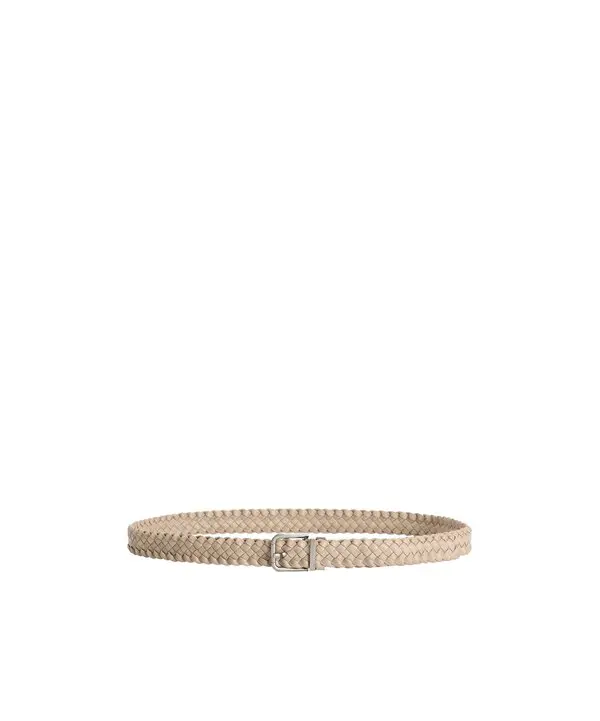 Dolce & Gabbana Woven Leather Belt - Beige