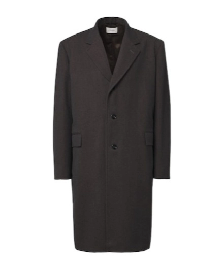LEMAIRE Chesterfield Wool And Cotton Overcoat - Black