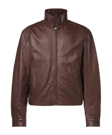 LEMAIRE Harrington Leather Jacket - Brown