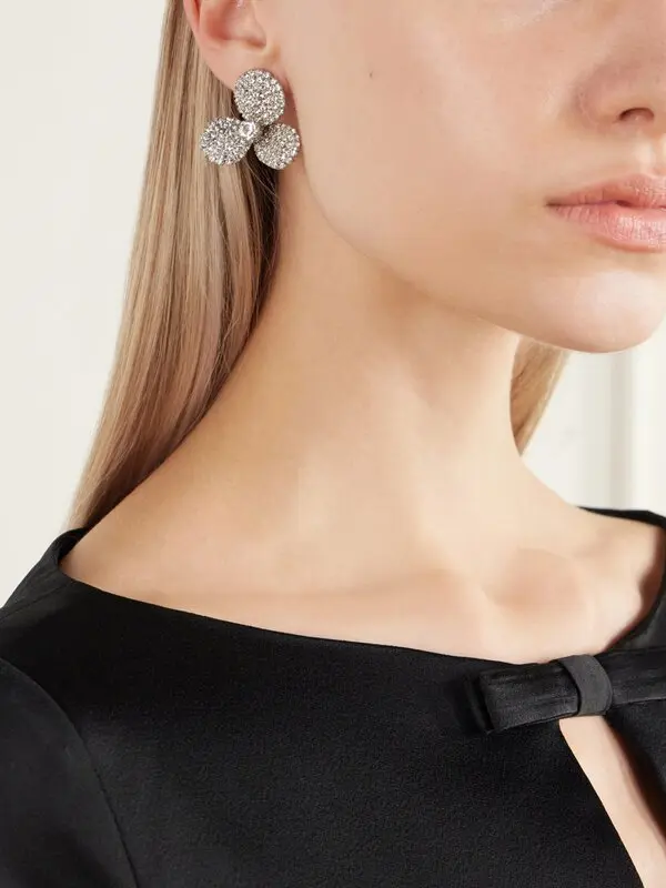 JENNIFER BEHR Crystal-embellished Silver-tone Metal Earrings