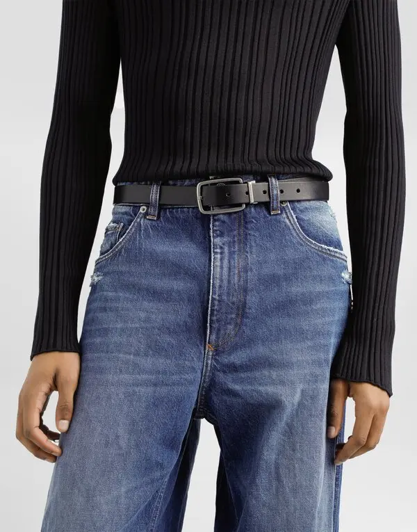 Dolce & Gabbana Leather Rectangle-buckle Belt