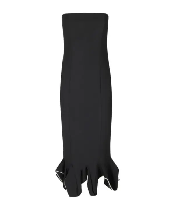 ROTATE BY BIRGER CHRISTENSEN Midi Ruffled Dress - Black