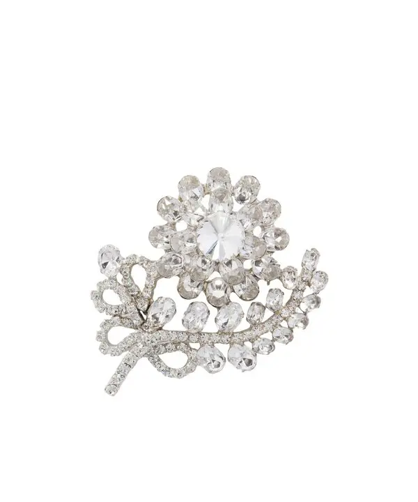 JENNIFER BEHR Crystal-embellished Silver-tone Brooch - Gray