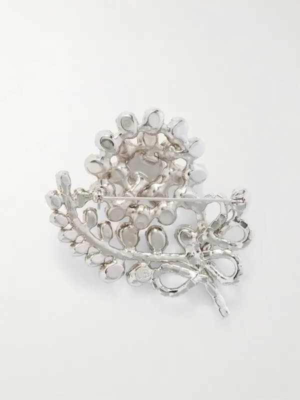 JENNIFER BEHR Crystal-embellished Silver-tone Brooch