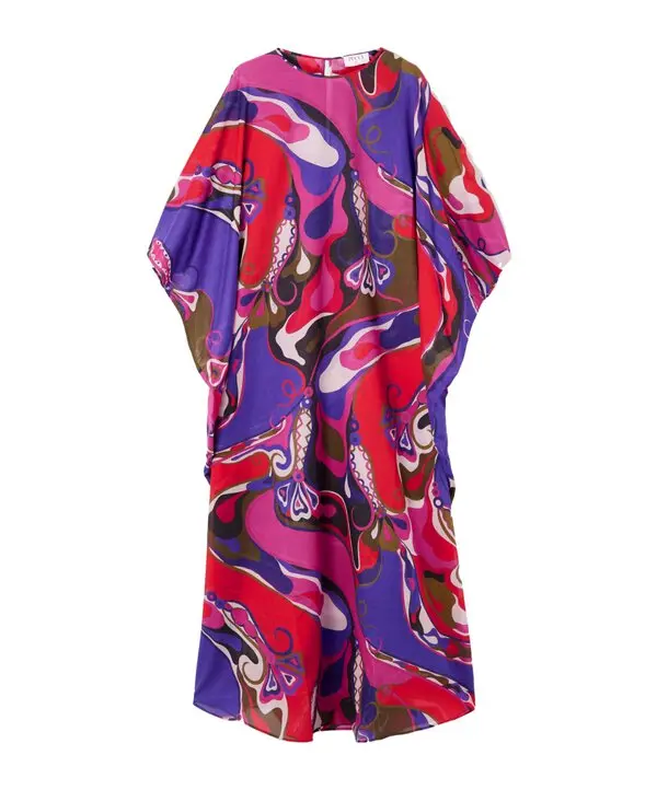 Emilio Pucci Printed Cotton-voile Kaftan - Pink