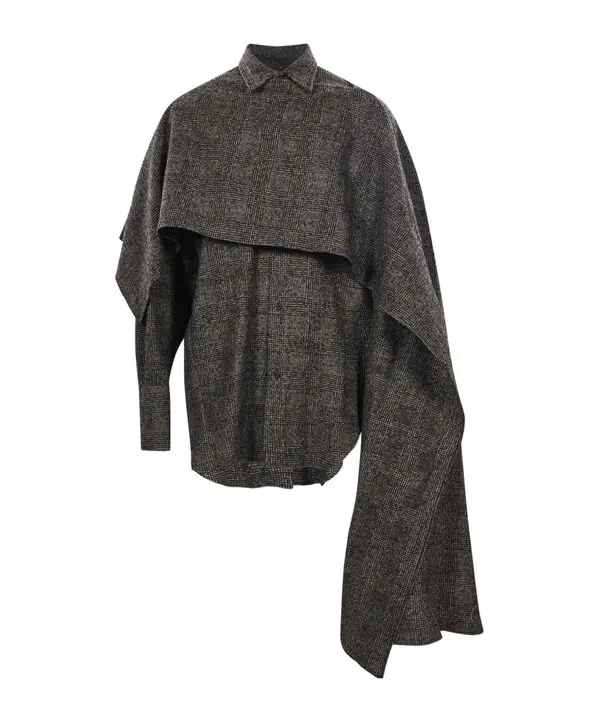 DARKPARK Georgia Check-pattern Draped Shirt