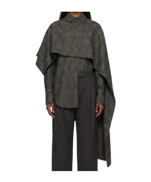 DARKPARK Georgia Check-pattern Draped Shirt