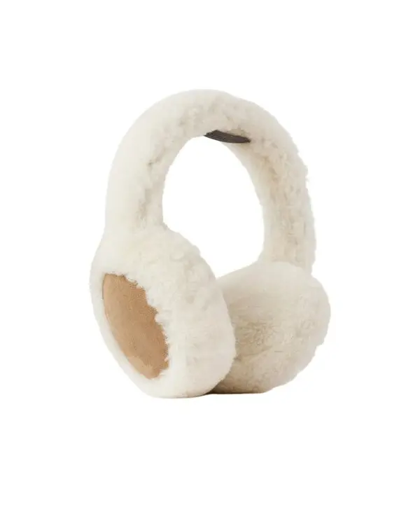 YVES SALOMON Suede-trimmed Shearling Earmuffs - Nude