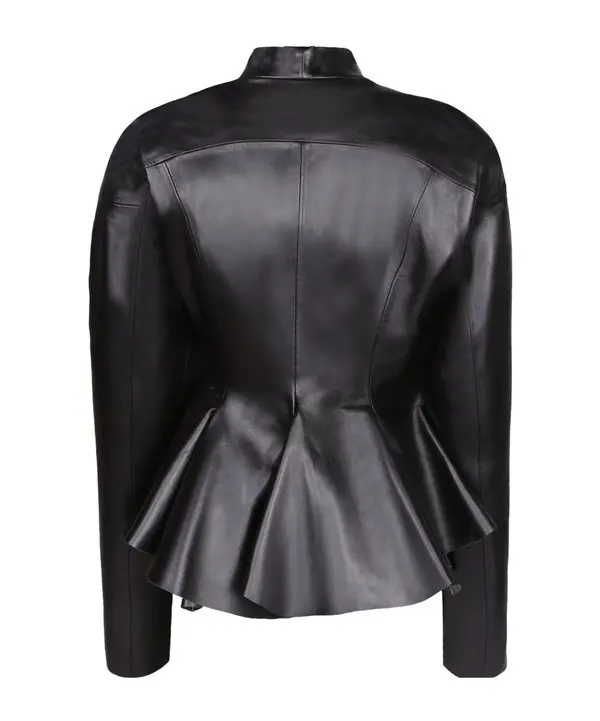 Alberta Ferretti Wrap Belted Leather Jacket