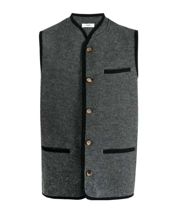 RIER Long-sleeved Single-breasted Vest