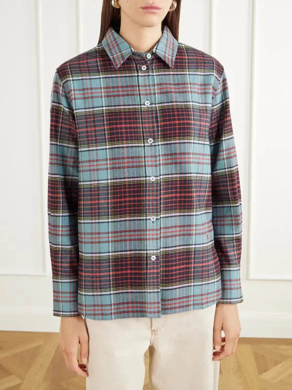 HIGH SPORT Checked Logo-embroidered Cotton-flannel Shirt