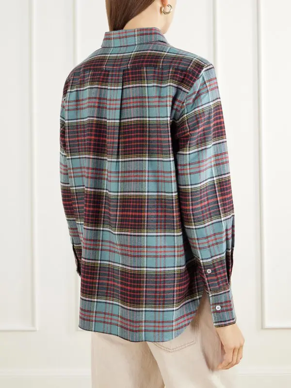 HIGH SPORT Checked Logo-embroidered Cotton-flannel Shirt
