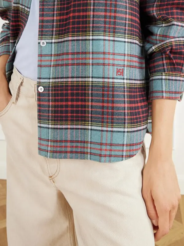 HIGH SPORT Checked Logo-embroidered Cotton-flannel Shirt
