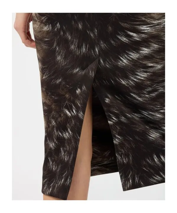 Roberto Cavalli Midi Fur-print Sleeveless Dress