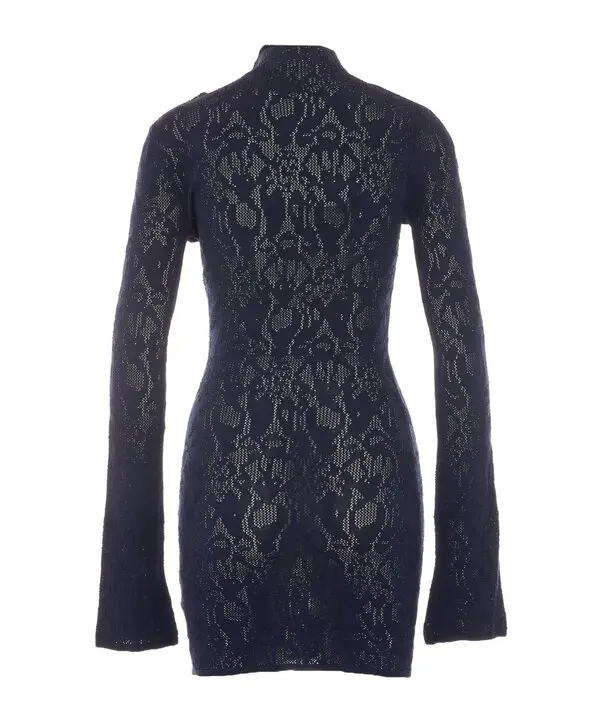 DONDUP Sheer Turtleneck Knitted Dress