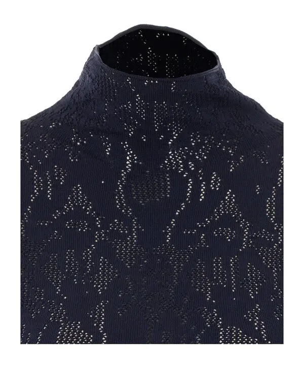 DONDUP Sheer Turtleneck Knitted Dress