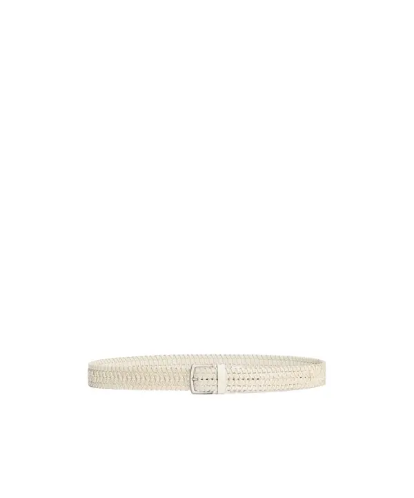 Dolce & Gabbana Woven Leather Belt - Beige