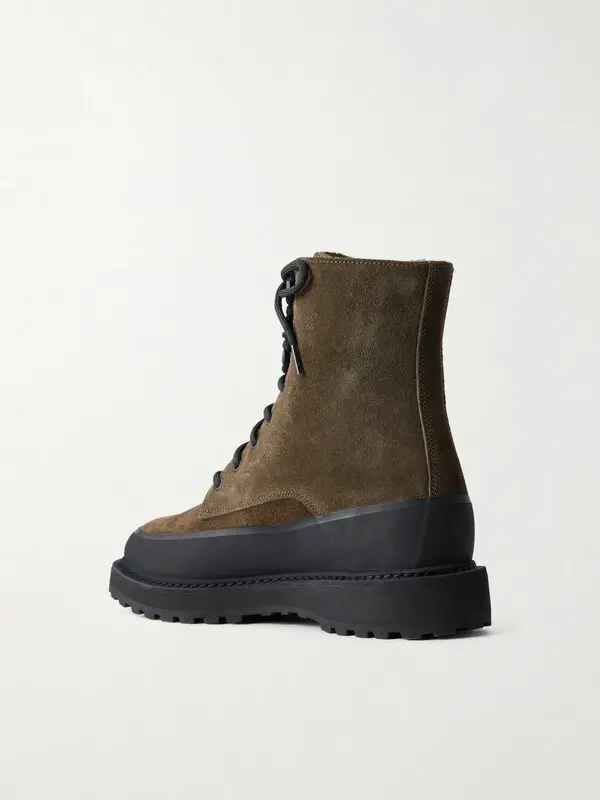 Le Monde Beryl Rubber-trimmed Suede Ankle Boots
