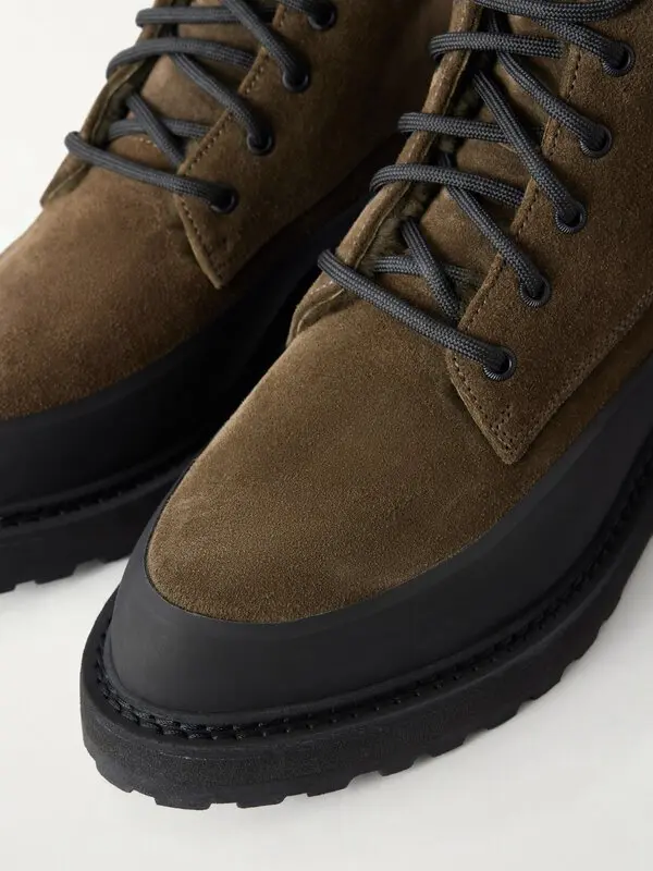 Le Monde Beryl Rubber-trimmed Suede Ankle Boots