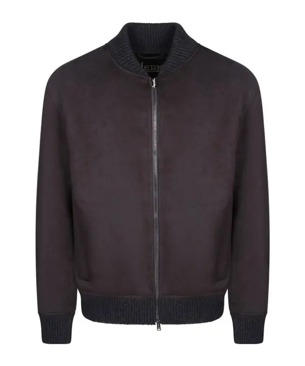 Herno Ribbed-trim Bomber Jacket - Grey