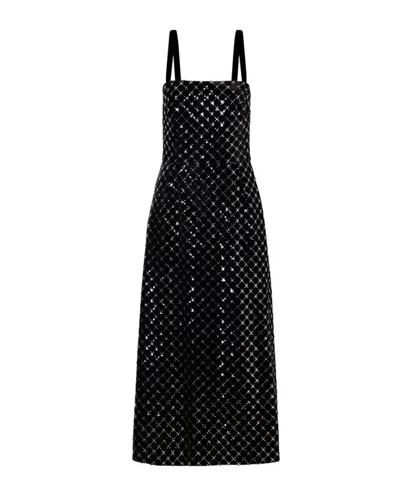 Elie Saab Sequin-embellished Velvet Midi Dress