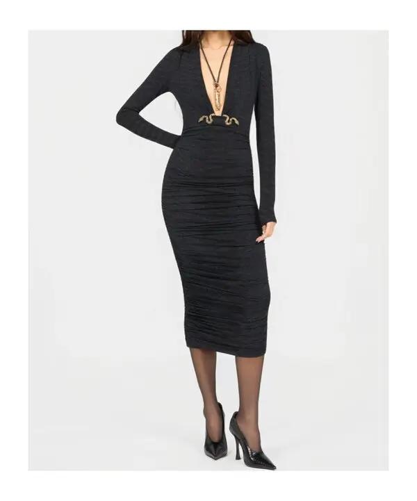 Roberto Cavalli Snake-detail Midi Dress